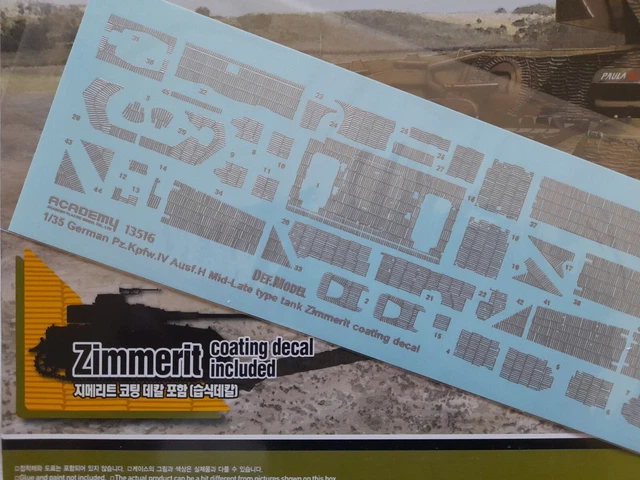 ACADEMY 1/35 PANZER IV Ausf. H, mid prod, zimmerit decals, new tool ...