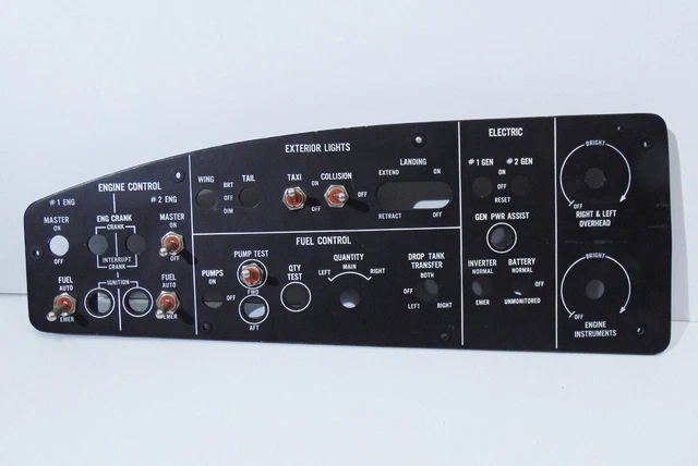 GRUMMAN OV-1 MOHAWK Pilot's Overhead Panel Lighted Overlay W/Switches ...