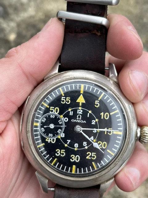 RARE VINTAGE OMEGA Aviation Luftwaffe Marriage Wristwatch Pilots Watch ...