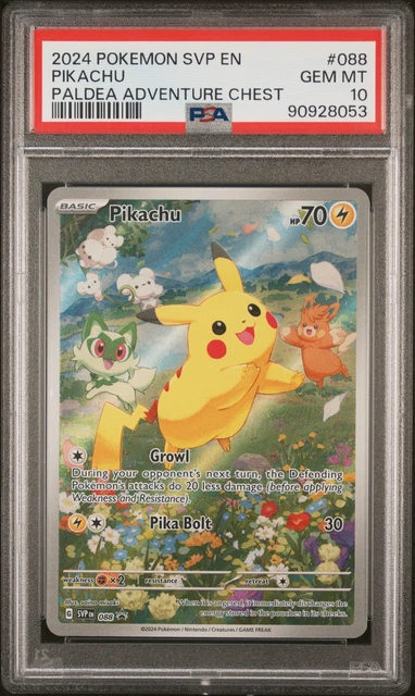 PSA 10 PIKACHU Adventure Chest #088 2024 Pokemon Black Star Promo ...