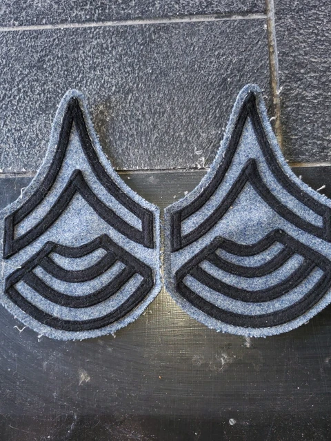 WWII 1950S US Army Cavalry Military Academy NCO Wool Chevon Patch Pair ...