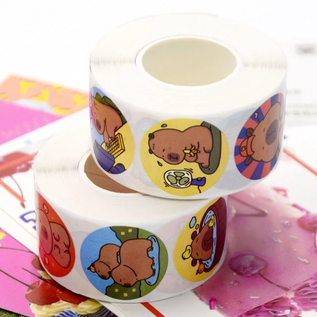 CAPYBARA CUTE CAPYBARA Stickers Paper Tape Cartoon Capibara Stickers ...
