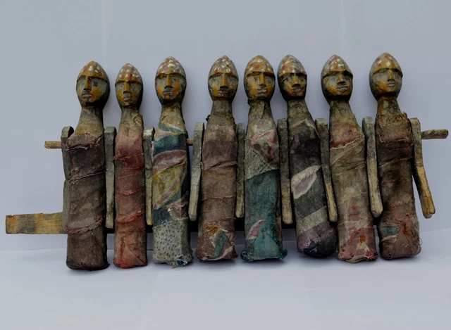 CONJUNTO DE 8 Piezas Vintage Niños Puppet Madera Popular Tales Diorama ...