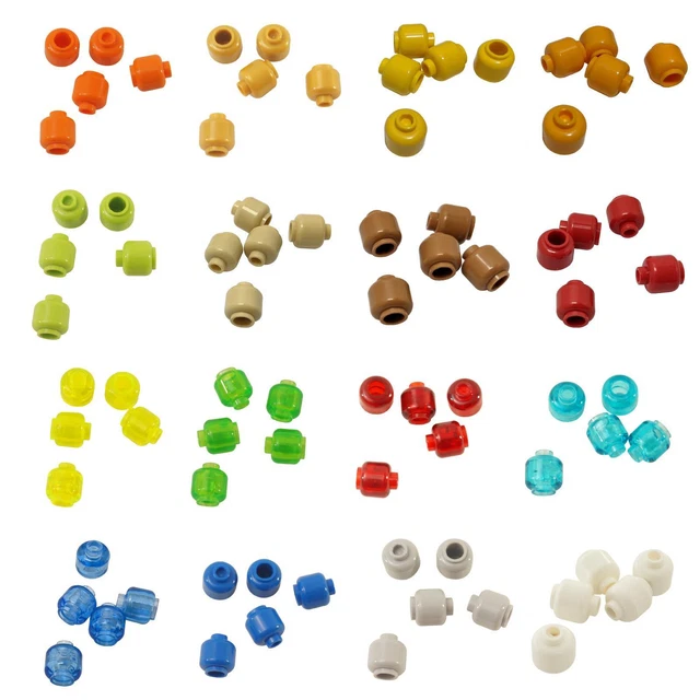 LEGO MINIFIGURE HEAD (Plain) - Hollow Stud - Choose Color & Quantity ...