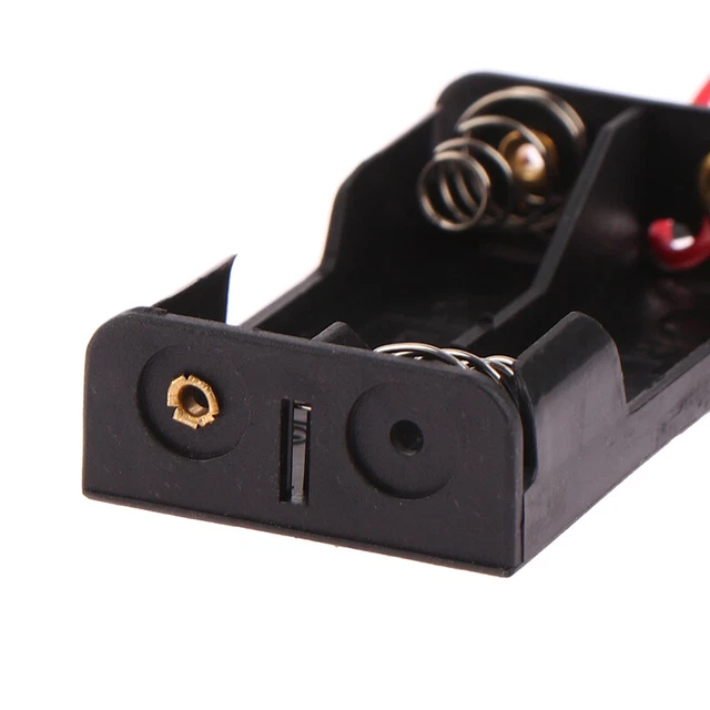 PLASTIC STANDARD SIZE AA/18650 Battery Holder Box Case Black With Wire ...