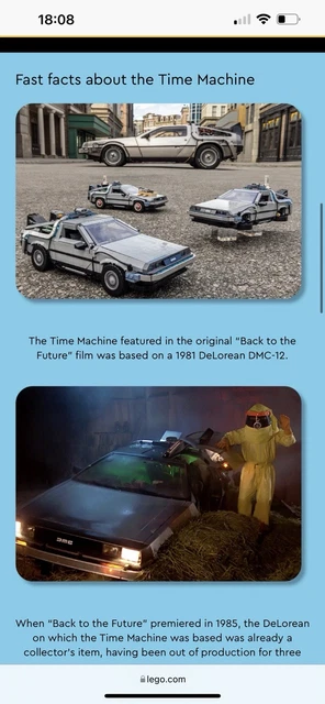 LEGO ICONS: BACK to the Future Time Machine (10300) £156.52 - PicClick UK