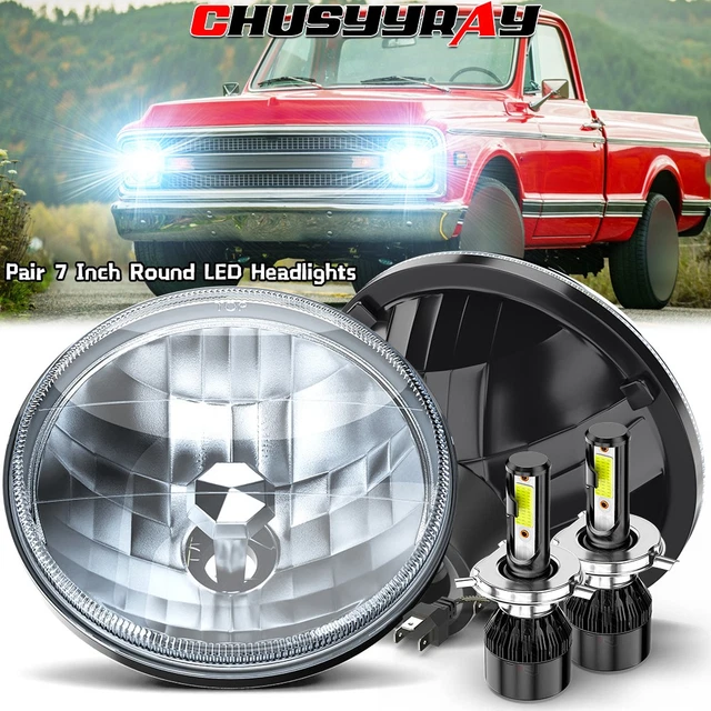 NEW 2026 PAIR 7" LED Headlights Hi/Lo Beam Fit Chevy C10 1975 1976 1977 ...
