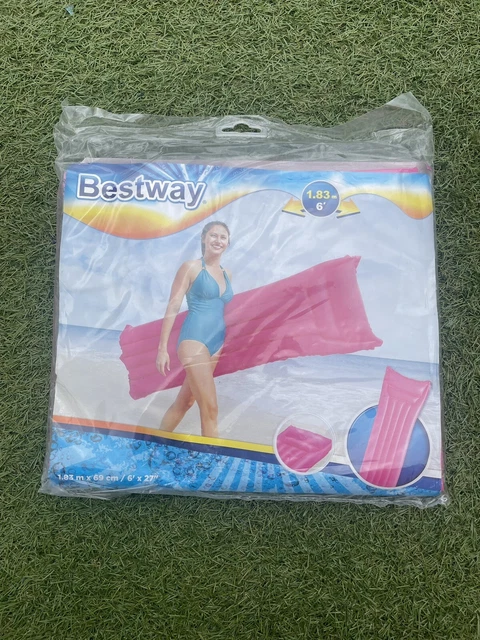 BESTWAY INFLATABLE 6FT Lilo Swim Beach Pool Float Holiday Pink Green ...
