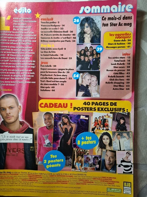 MAGAZINE STAR AC MAG N° 61 avec posters complet star Academy EUR 15,00 ...