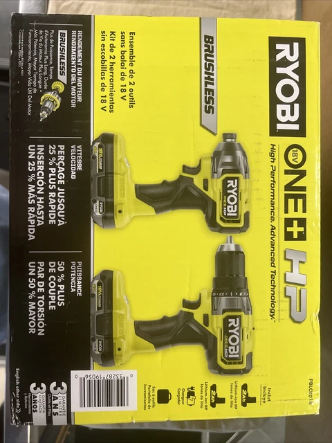 RYOBI 18V ONE+ Hp Brushless Pblck01K 18V Brushless 2 Tool Combo Kit ...