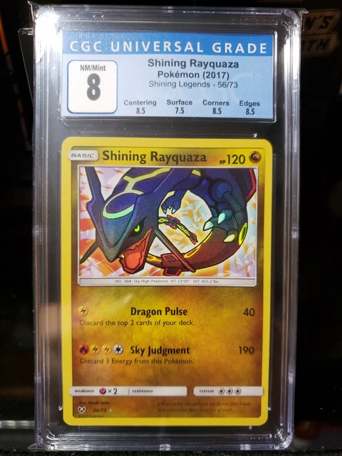 POKEMON CARD SHINING Rayquaza 56/73 Holo Shining Legends CGC 8 NM-MT $36.02 - PicClick CA
