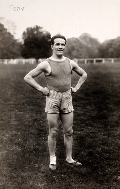 FRENCH SPRINTER GASTON Fery posed Paris France 1924 Gaston Fery pa- Old ...