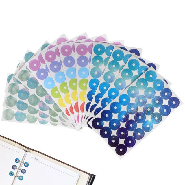 12 SHEETS REINFORCEMENT Sticker Circles Paper Hole Punch Protectors ...