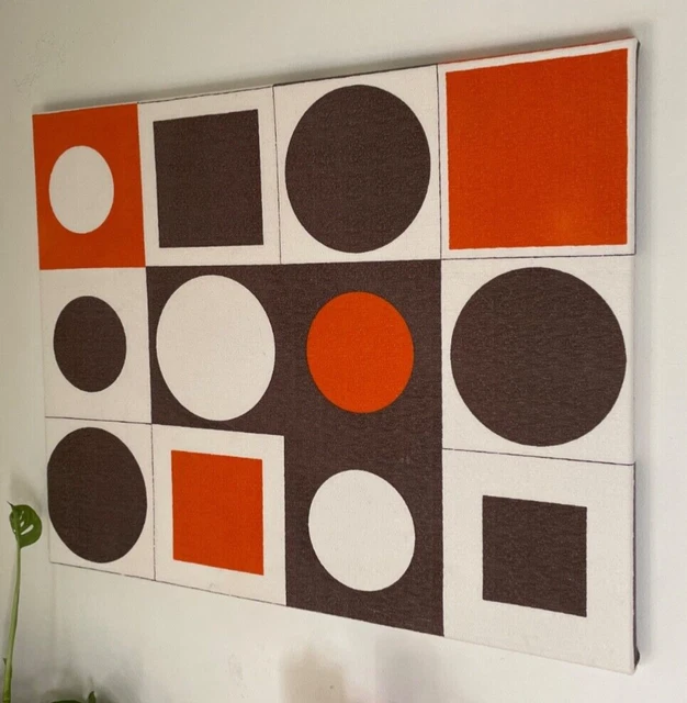 VINTAGE 1960S BARBARA Brown Heals Fabric Reciprocation Retro Textile ...