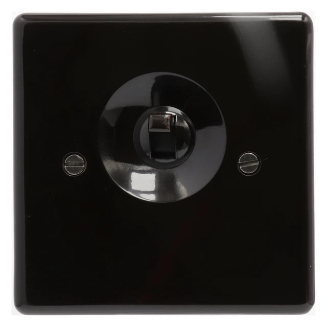 GENUINE ROLLS SWITCHES Brown Bakelite Flat Panel Toggle Light Switch ...