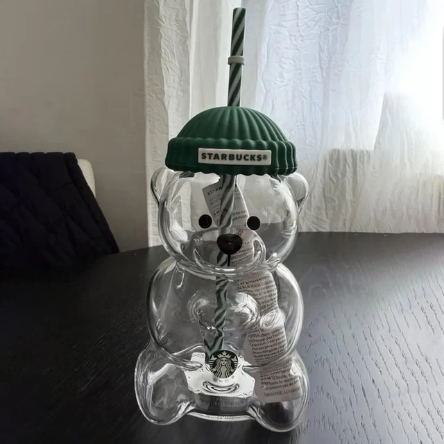 2026 STARBUCKS BEARISTA Bear Glass Jar Cold Cup w/Straw Holiday Xmas ...