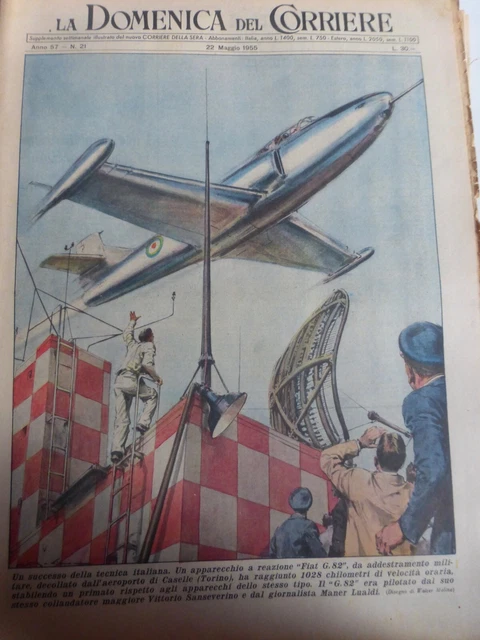 1955 AIRPORT TORINO Decollo Aereo Militaire Fiat G82 1 Journal Antico ...