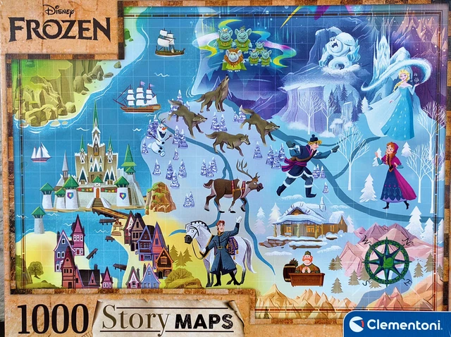 Puzzle Story Maps Alice In Wonderland Disney 1000 Piece Clementoni £16