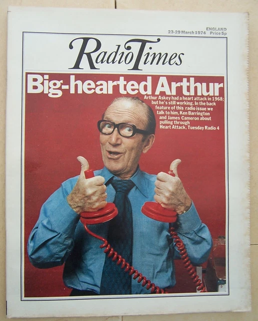 RADIO TIMES/1974/ARTHUR ASKEY/KEN Barrington/Dame Rebecca West/Johnny ...
