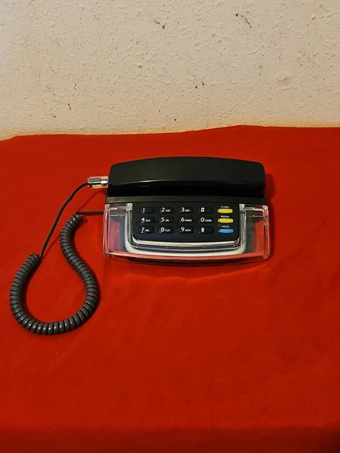 RADIO SHACK 80'S Krystalite Pink Neon Clear Light Landline Phone 43-809 ...
