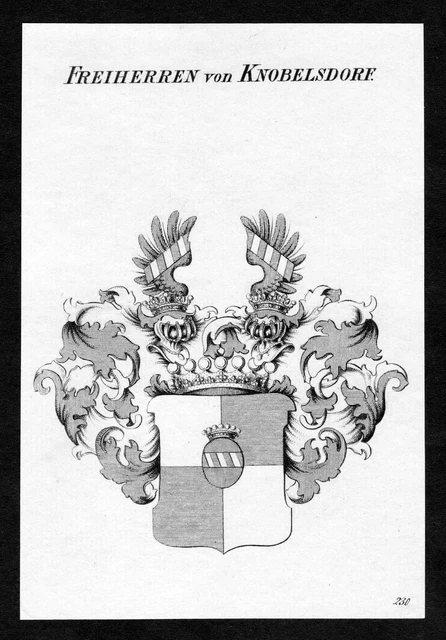 CA.1820 KNOBELSDORFF ARMOIRIES Adel Coat De Arms Gravure sur Cuivre ...