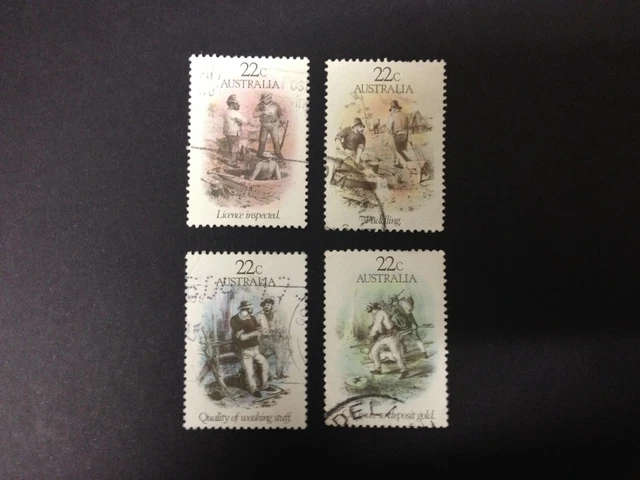 1981 AUSTRALIA GOLD Rush Era Full Set 4 Stamps - Fine Used EUR 0,59 ... 1981 AUSTRALIA GOLD Rush Era Full Set 4 Stamps - Fine Used EUR 0,59 ...