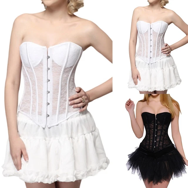 CLASSIC WOMENS CORSET with Button and Lace Up for Fashion Forward Style ...