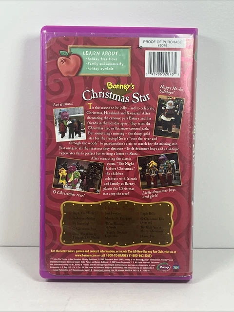 BARNEY'S CHRISTMAS STAR VHS 2002 Purple Clamshell - TESTED $8.75 ...