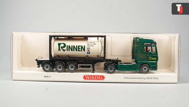1:87 WIKING - MAN TGX Tankcontainer Sattelzug LKW „Rinnen“ // M_070 EUR ...