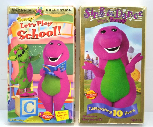 BARNEY VHS LOT Of 2 Sing and Dance Let's Play School £10.81 - PicClick UK