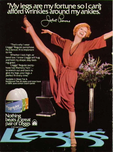 MY LEGS ARE my fortune Juliet Prowse for L'eggs pantyhose ad 1979 £9.38 ...