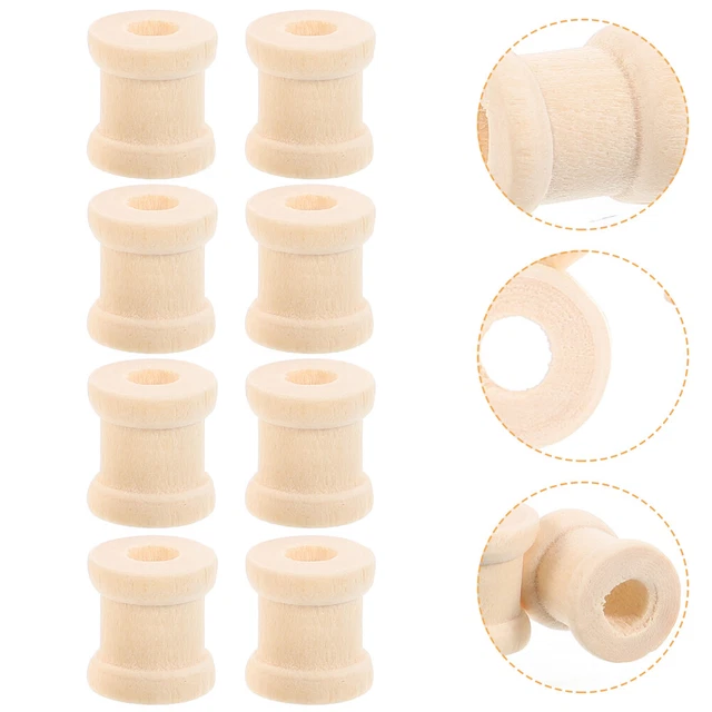 100 PCS UNFINISHED Bobbin Empty Wire Spools Craft Bobbins of Thread ...