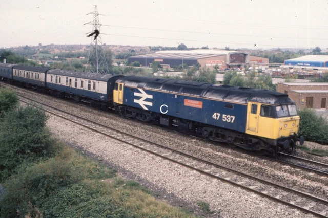35MM SLIDE BRITISH Railway Br Diesel Class 47 - 47537 At Swindon 1989 £ ...