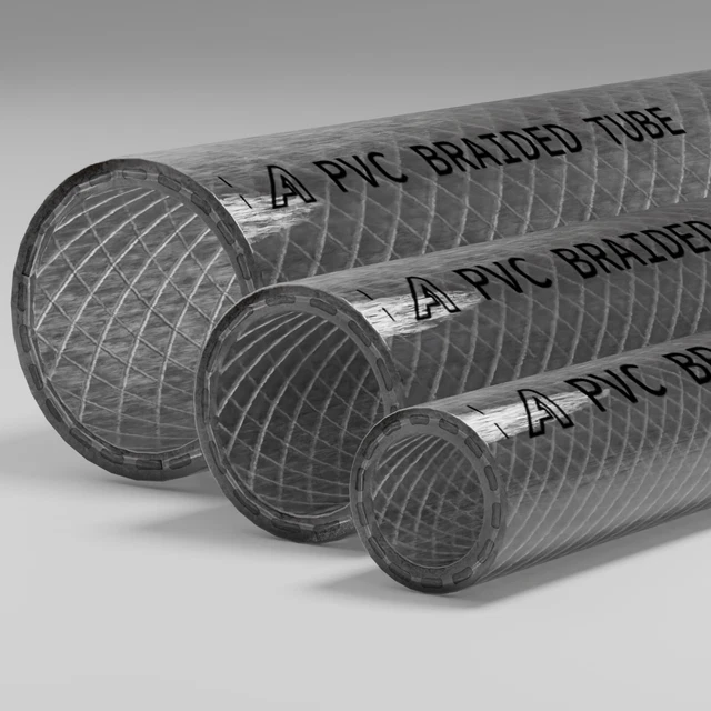 PVC BRAIDED HOSE Pipe Reinforced Tubing Food Water Air Oil Fuel Clear ...