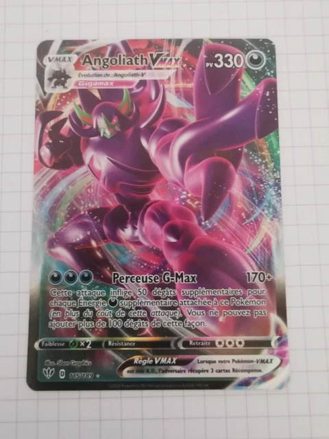 CARTE POKÉMON ANGOLIATH Vmax 115/189 Épée Bouclier Ténèbres Embrasées ...