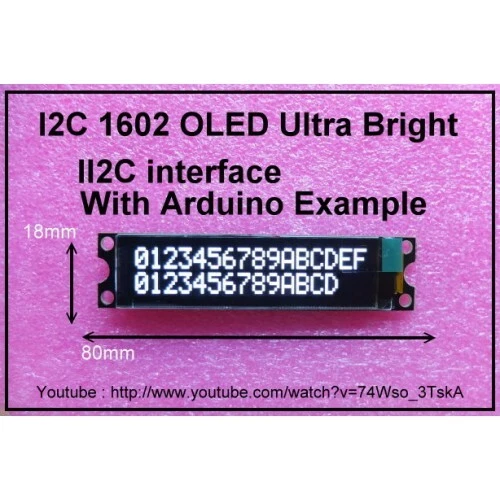 MODULE D'AFFICHAGE BLANC OLED WIDE.HK I2C 1602 OP162i compatible ...