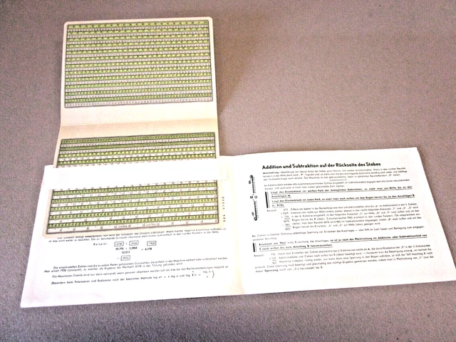 RECHENSCHIEBER RECHENSTAB FABER-CASTELL: seltene Anleitung für CASTELL ...