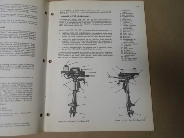 1971 JOHNSON OUTBOARDS Service Manual 2 HP 2R71 OEM Boat £40.69 ...