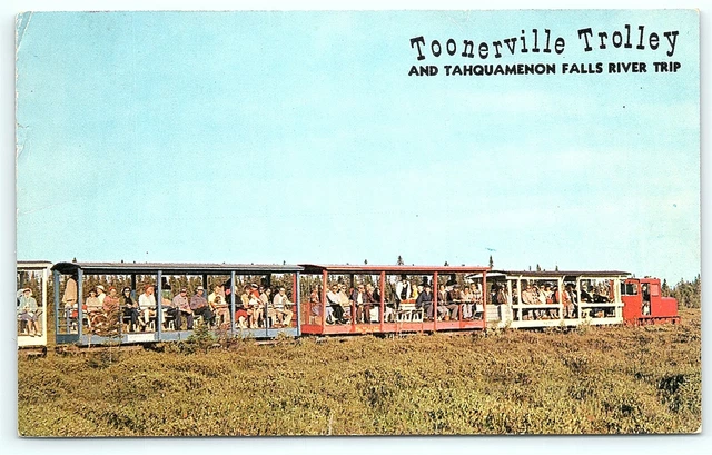 POSTCARD MI TOONERVILLE Trolley Tahquamenon Falls River Trip Soo ...