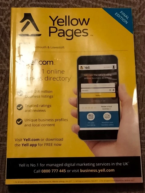 FINAL EDITION OF Norfolk Yellow Pages £3.05 - PicClick UK