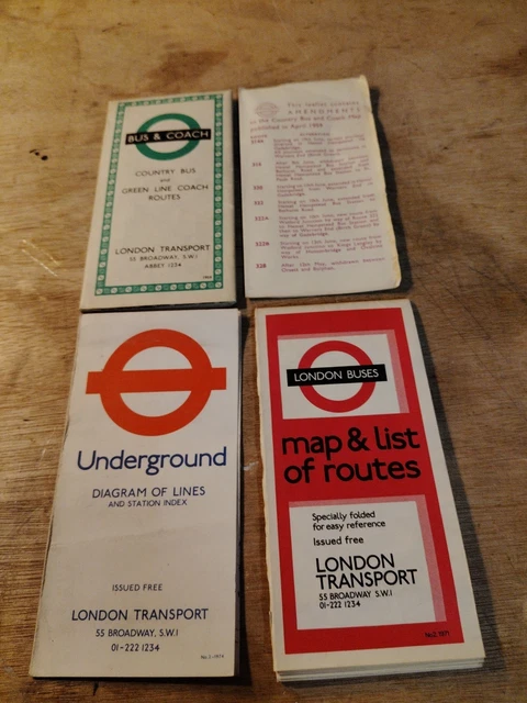 LONDON BUSES MAPS Early Type Mapsfour In Totalunderground Maps Green ...