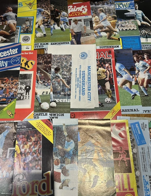 MANCHESTER CITY 1985/86 FULL SET OF HOME PROGRAMMES x41 (AWAY GAMES CUP ...
