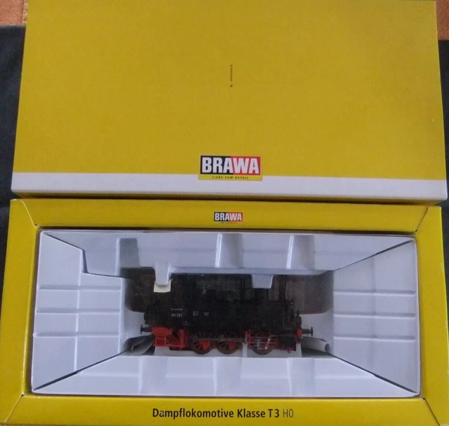 BRAWA H0 DAMPFLOKOMOTIVE T3 BR 89 Gleichstrom Art.Nr. 40030 schwarz NEU ...