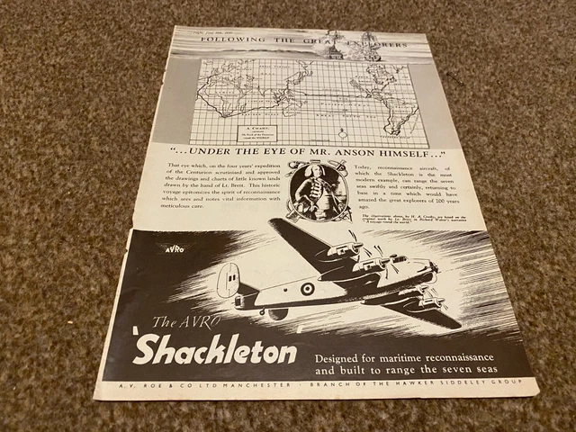 AC25 ADVERT 11X8 The Avro Shackleton - A.v. Roe & Co Ltd £8.99 ...