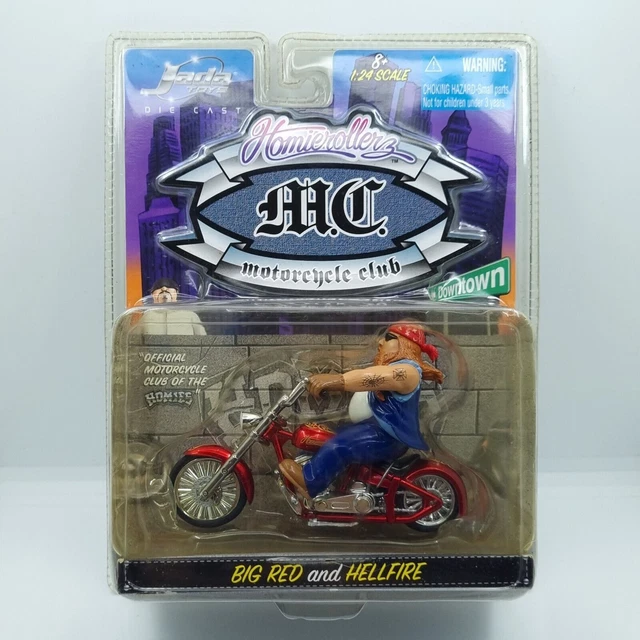 JADA TOYS HOMIE ROLLERZ MC MOTORCYCLE CLUB BIG RED et HELLFIRE RED 1:24 ...