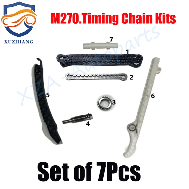 7PCS TIMING CHAIN Tensioner Kit For Mercedes-Benz M270 W176 X156 X247 ...