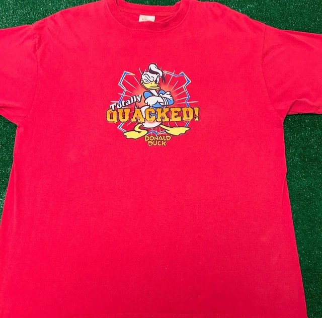 VINTAGE 90S DISNEY Donald Duck Totally Quacked Cartoon VTG Shirt Mens ...