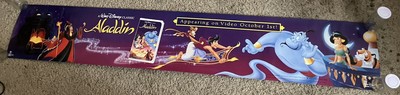 ALADDIN MOVIE BANNER Original Disney vhs promo Super Rare 66x11 ...