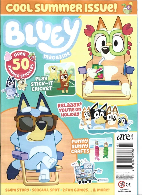 BLUEY MAGAZINE ISSUE 44 January 2024 Cool Summer Issue NEW $8.90 ...