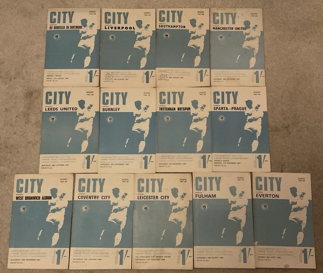 MANCHESTER CITY PROGRAMMES x 13 From Season 1967-1968 £27.74 - PicClick UK
